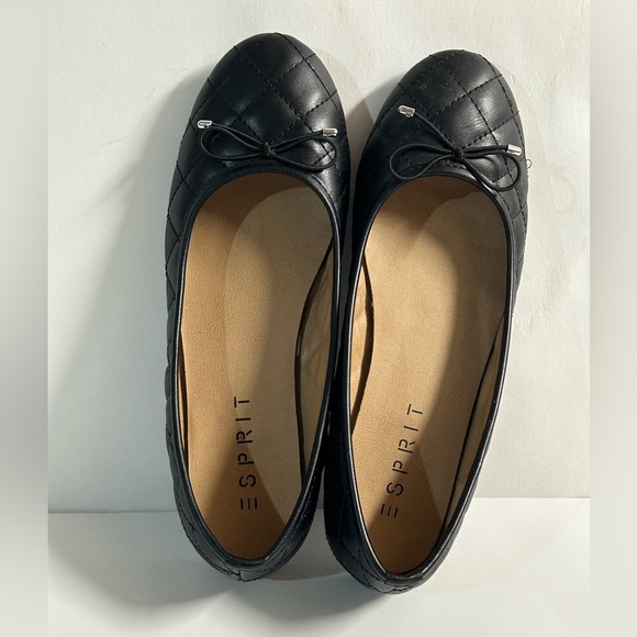 Esprit | Shoes | Esprit Womens Fanny Quilted Black Ballet Shoes Size 8 ...